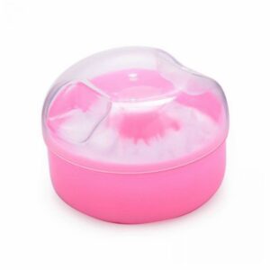 gootrades baby soft face body cosmetic powder puff sponge box case container (pink)