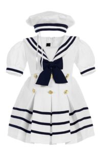 igirldress baby toddler girls nautical sailor dress with hat 18mos white