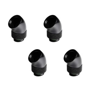 barrow g1/4" male to female extender fitting, 45 degree rotary, black, 4-pack