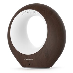 ibaby airsense smart baby audio monitor, temperature, humidity & voc detector, darkwood