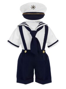 igirldress baby toddler boys nautical sailor outfit short suit 4 piece set 18mos navy