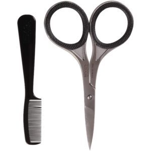 revlon men's series facial hair kit, includes scissors and comb for trimming and styling, made with stainless steel