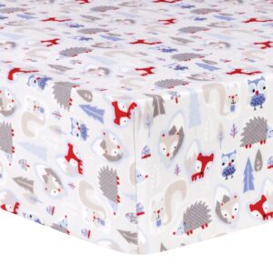 trend lab winter forest deluxe flannel fitted crib sheet