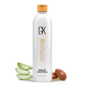 gk hair global keratin gold conditioner (8.5 fl oz/250ml) hair moisturizing shine and protection with argan oil, shea butter, natural oils all hair types