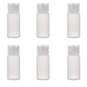 alink travel size plastic empty toiletry bottles, 30ml (1 oz) pack of 6 liquid containers with labels