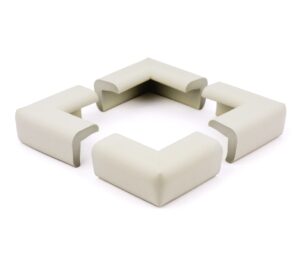 cardinal gates cc corner cushions for baby proofing - table corner protectors for baby safety - 4 pack of corner guards - ivory