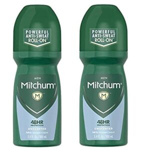 mitchum invisible anti-perspirant & deodorant roll-on, unscented 3.4 oz (pack of 2)