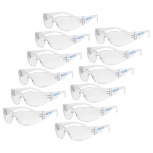 jorestech eyewear protective safety glasses, polycarbonate impact resistant lens pack of 12 (clear)