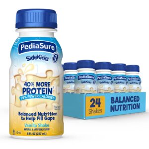 pediasure sidekicks, high protein nutrition shake for kids, vanilla, 8 fl oz (pack of 24)