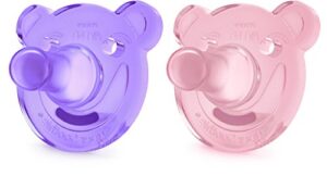 philips avent soothie shapes pacifier, pink/purple, 3-18 months, 2 pack, scf194/05