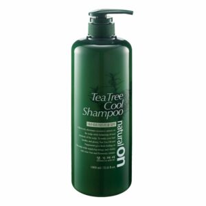 daeng gi meo ri-tea tree cool shampoo, tea tree oil and aloe vera extracts give a refreshing feeling to oily hair, moisture to dry hair, soft and mild cleansing effect, 1000ml