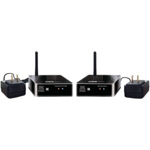 bic america wtr-sys wireless transmitter/receiver kit for hookup of wireless subwoofers and wireless powered speakers, 8.30in. x 8.30in. x 2.20in.