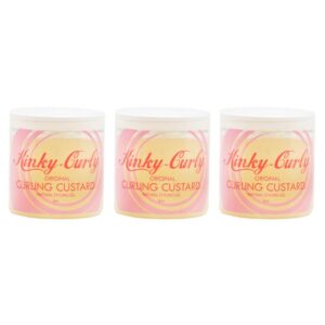 kinky curly original curling custard natural styling gel 8oz"pack of 3"