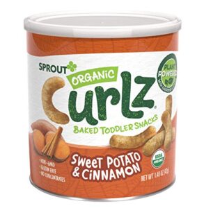 sprout organic curlz toddler snacks sweet potato & cinnamon, 1.48 oz can