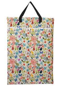 large hanging wet/dry cloth diaper pail bag for reusable diapers or laundry (bloom) by hibaby