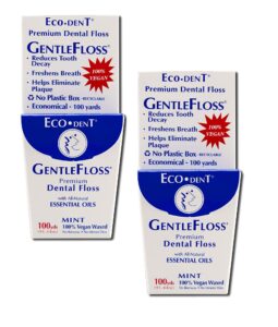 eco-dent premium dental floss gentlefloss, mint flavored 100 yards (a) - 2pc