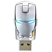 32gb iron man the avengers usb flash drive with blue light, silver