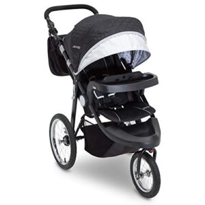 jeep cross-country sport plus jogging stroller by delta children, charcoal galaxy