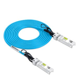 [blue] colored 10g sfp+ dac cable - twinax sfp cable for cisco sfp-h10gb-cu3m, d-link, supermicro, netgear, mikrotik, zte devices, fortinet, 3-meter(10ft)