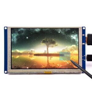 geeekpi 5 inch hdmi monitor lcd resistive touch screen 800x480 lcd display usb interface for raspberry pi 4 model b, pi 3/2 model b/b+ & banana pi (plug and play free driver)