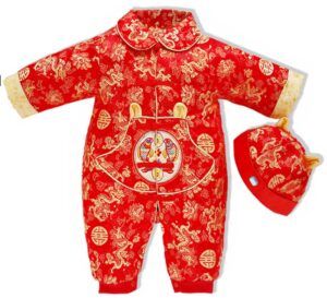 crb fashion baby newborn boy girls chinese new years asian shirt outfit … (2 to 4 months, short sleeves dragon)