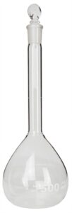 gsc international fvggs500 glass gsc volumetric flask, 500 ml, with ground glass stopper, 16.907 fl. oz. capacity