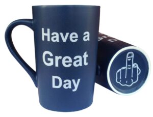 mauag funny coffee mug have a great day cup blue, 15 oz