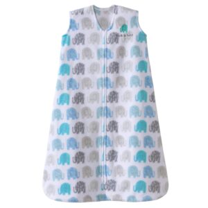 halo sleepsack, micro-fleece wearable blanket, swaddle transition sleeping bag, tog 1.0, elephant texture, small, 0-6 months