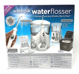 waterpik inc water and nano flosser, deluxe traveler and tip storage case and 12 accessory tips combo pack, 1 set