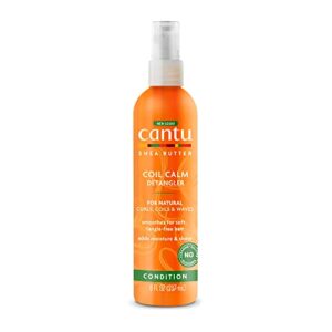 cantu coil calm detangler with shea butter for natural hair, 8 fl oz (packaging may vary)