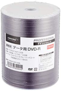 hi-disc tydr47jnp100b 16x compatible dvd-r for data, 100 sheets, wide printable