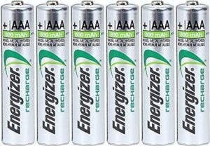 energizer aaa rechargeable nimh battery 800 mah 1.2v x six (6) batteries