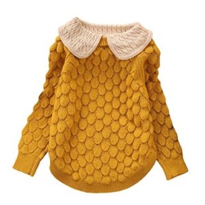 losorn zpy toddler baby girl cable knit sweater lovely kid pullover sweatshirt yellow 2-3t