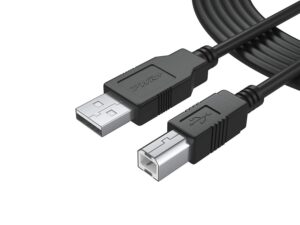 25ft extra long usb-printer-cable 2.0 for hp officejet laserjet envy, canon pixma, epson workforce, stylus, expression home, brother, silhouette cameo, dell scanner fax cord