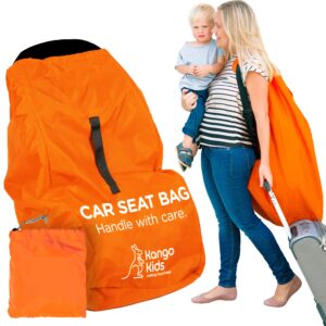 kangokids infant car seat travel bag for airplane- durable, waterproof, xlarge infant carseat travel bag for airplane- car seat bag to keep your car seats, infant carriers & booster safe & secure