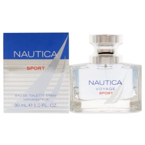 nautica voyage sport eau de toilette spray, vegan formula, eau de toilette, sophisticated fresh woody blend, 1.0oz.