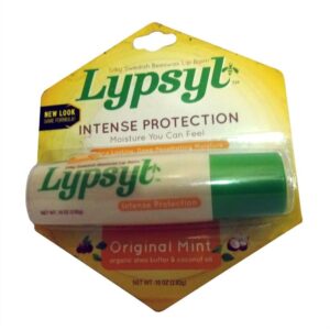 lypsyl intense protection original mint, lip balm 0.10 oz (pack of 3)