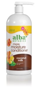 alba botanica more moisture conditioner, coconut milk, 32 oz (packaging may vary)