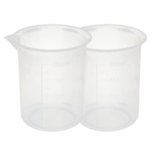 uxcell kitchen lab 200ml plastic measuring cup jug pour spout container 2pcs