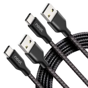 noot products 2 pack charger cable for samsung galaxy fold z 3,z flip 3,s22,s21(ultra,plus),s21 fe,s20 fe,a12,a32,s10,a21,a71,a51,a52,s20,a11,a42,a02s-braided 6ft usb type c to a fast charging cord