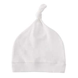 owlivia baby organic knot hat, newborn hospital baby beanies, unisex infant cap (newborn, off-white)