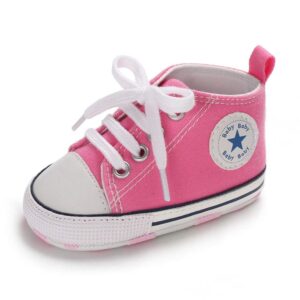 save beautiful baby girls boys canvas sneakers soft sole high-top ankle infant first walkers crib shoes