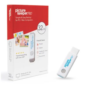 picture keeper pro 32gb smart usb professional storage flash drive for photos, videos, music and docs. more than just a photo backup stick. for pc/mac/laptops/computers