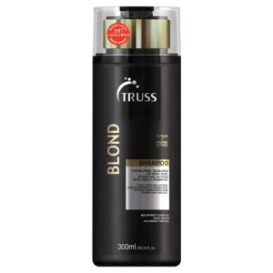 truss blond shampoo - toning & color protect shampoo with frizz control - violet pigmented blonde shampoo that controls brassy and yellow + orange tones in bleached, highlighted & gray hair (300 ml)