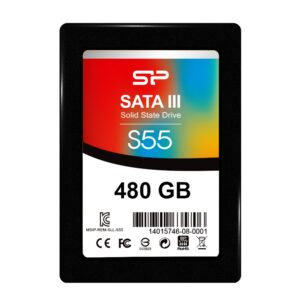 silicon power 480gb ssd s55 tlc (slc cache performance boost) sata iii 2.5" 7mm (0.28") internal solid state drive- free-download ssd health monitor tool included (sp480gbss3s55s25ae)