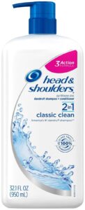 head & shoulders classic clean 2-in-1 anti-dandruff shampoo + conditioner, 32.1 fl oz