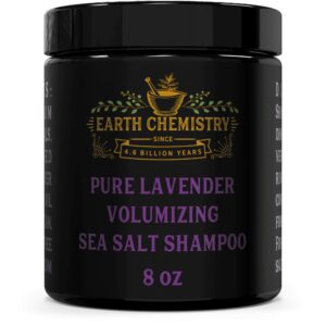 earth chemistry lavender volumizing sea salt shampoo get thick, full beachy waves, for oily or thin hair, pump up the volume on flat or thinning hair, made in the usa, support small businesses