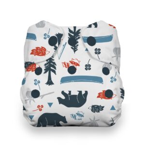 thirsties snap natural newborn all in one, adventure trail