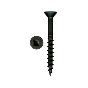 6 x 1-1/4 highpoint xt square drive ww screws, flat head, black oxide, 100 pc