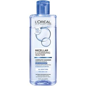 l'oreal paris skincare micellar cleansing water complete cleanser to remove makeup, gentle cleanser, makeup remover, 13.5 fl oz